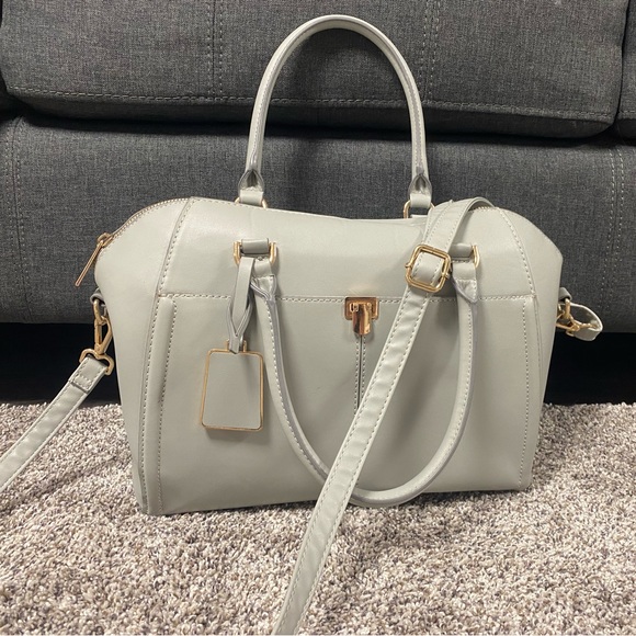 Target | Bags | Large Grey With Gold Hardware Crossbody Purse | Poshmark